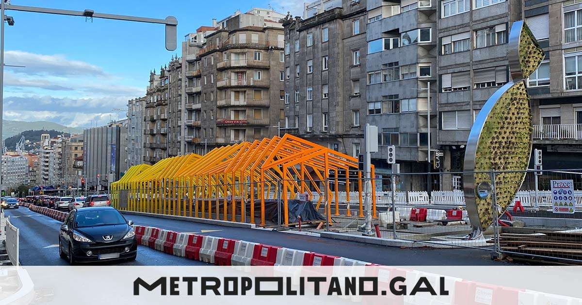 Las nuevas rampas de Gran Vía "colorean" el bulevar vigués: así avanza ...