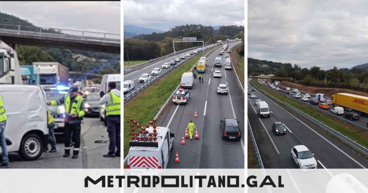 Colapso en la AP-9 en dirección a Vigo por el lanzamiento de piedras ...