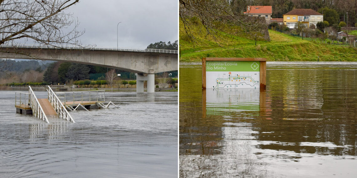 El río Miño multiplica su caudal con Salvaterra en alerta naranja y ...